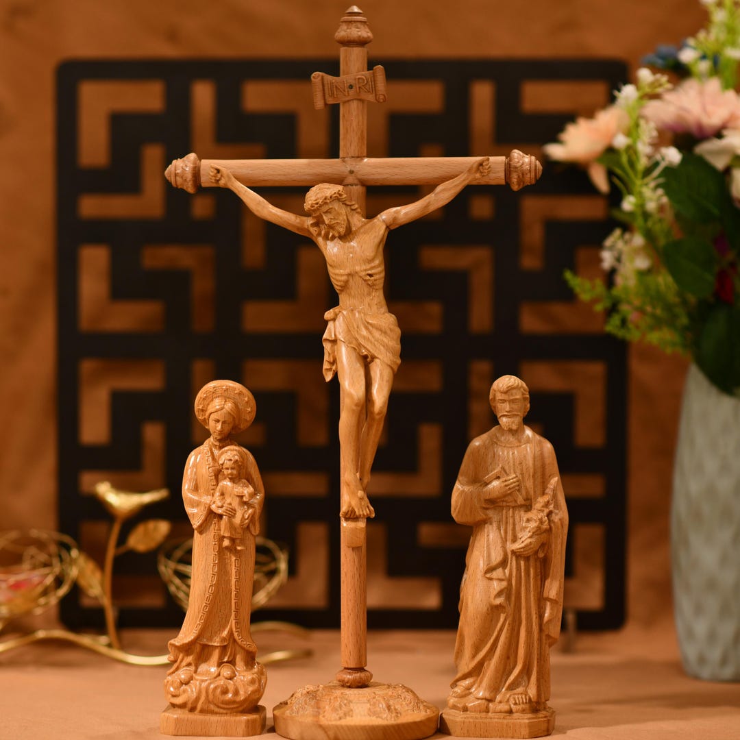 Catholic Home Altar Jesus Our Lady St. Joseph Catholic Icon Statue ...