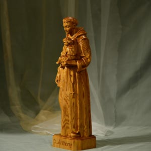 16 Inches Saint Anthony Catholic Icon Wooden Statue Religious Gifts ...