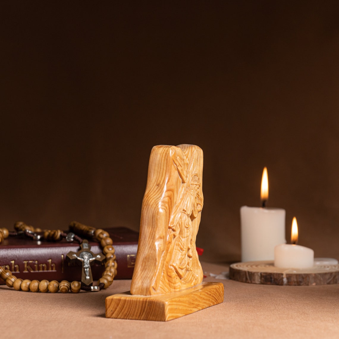 Christ Carrying the Cross Wood Religious Statue Antique Bas | Etsy