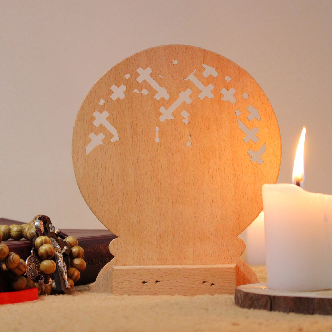 Holy Family Figurine Wooden Table Top Decor Religious - Etsy