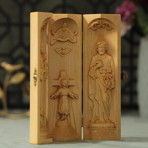 Holy Trinity Catholic Triptych With Our Lady of Lavang, St Joseph ...