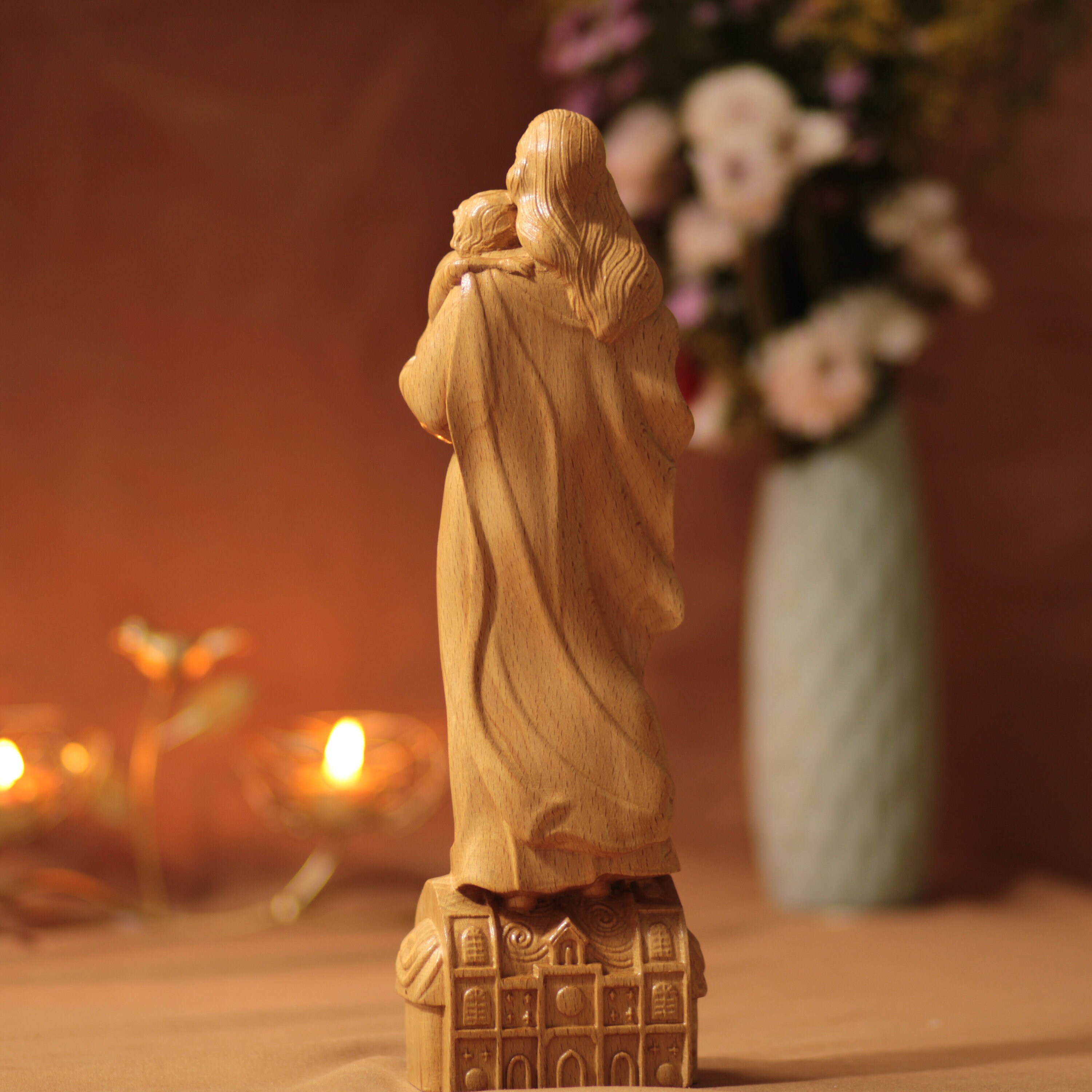 Virgin Mary and Baby Jesus Wooden Statue: A Symbol of Love and Devotion ...