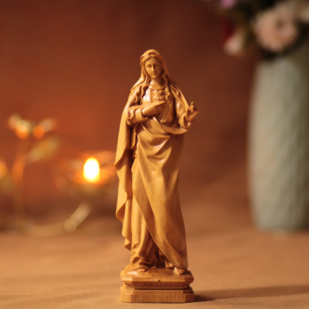 Immaculate Heart of Mother Mary Statue Catholic Art Mothers Day Gift ...