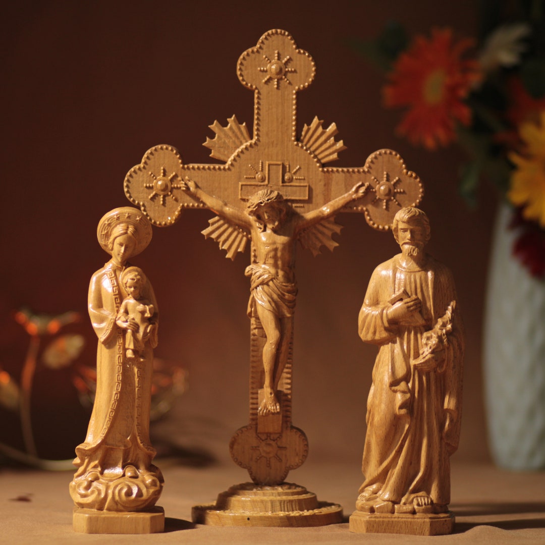 Set of Catholic Home Altar Jesus Our Lady of Lavang St. Joseph Wall Art ...