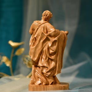 St Matthew the Apostle Wooden Statue Catholic Saint Matthew Figurine ...