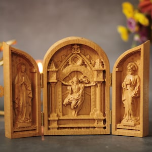 Catholic Altar Saint Joseph Virgin Mary Resurrection of Jesus Wooden ...