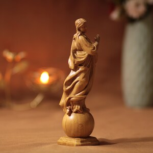 Mother Mary Wooden Statue the Mother of God Handmade Home Decor ...