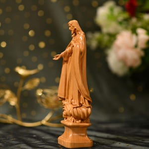 Wooden Jesus Christ Blessing's Statue, Religious Catholic Statue ...