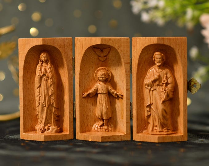 Wooden Solid Catholic Altar in Box, Wood Carving Catholic Icons,wooden ...