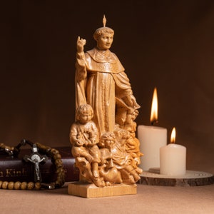 Saint Vincent Ferrer Wooden Catholic Icon Saint Statue Religious Icon ...