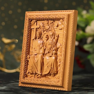 Holy Trinity Wooden Wall Art Catholic Christian Home Decor God the ...