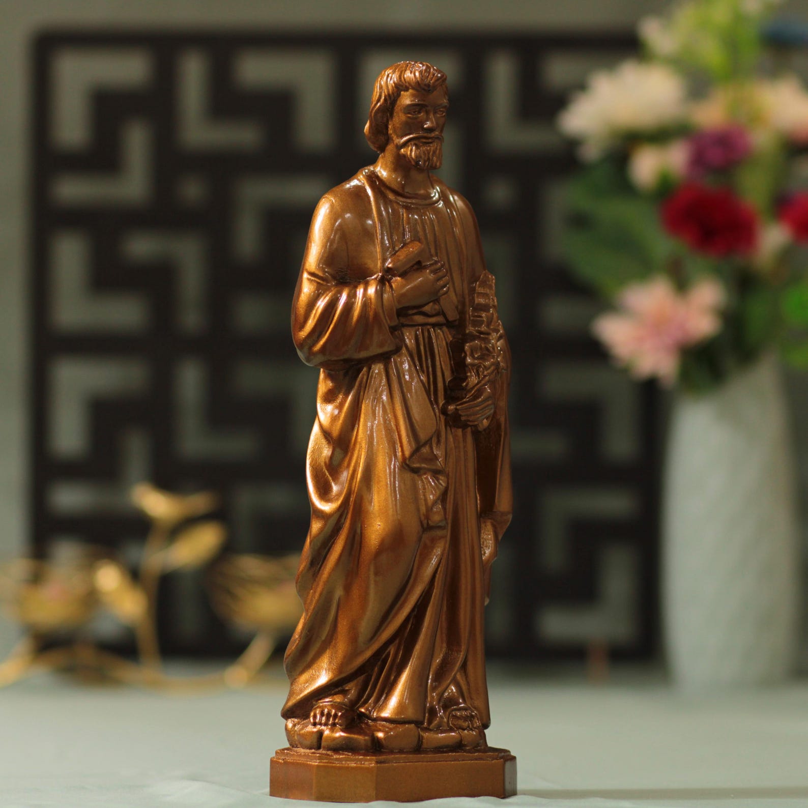 11.8 Inches St Joseph the Worker Statue Antique Style Wood Carving ...