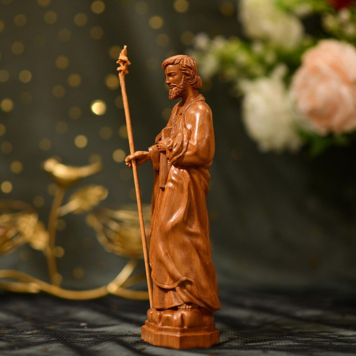 Saint Joseph With Staff Religious Statues Wooden Religious Gifts ...