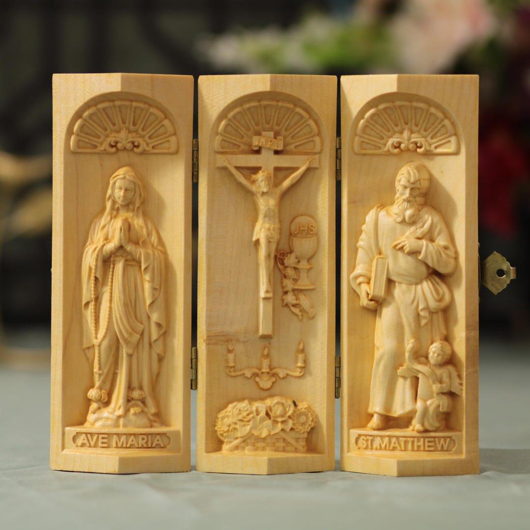 Handmade Portable Altar Jesus Christ | St. Matthew| Ave Maria Home ...