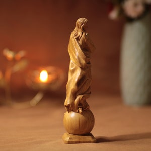 Mother Mary Wooden Statue the Mother of God Handmade Home Decor ...