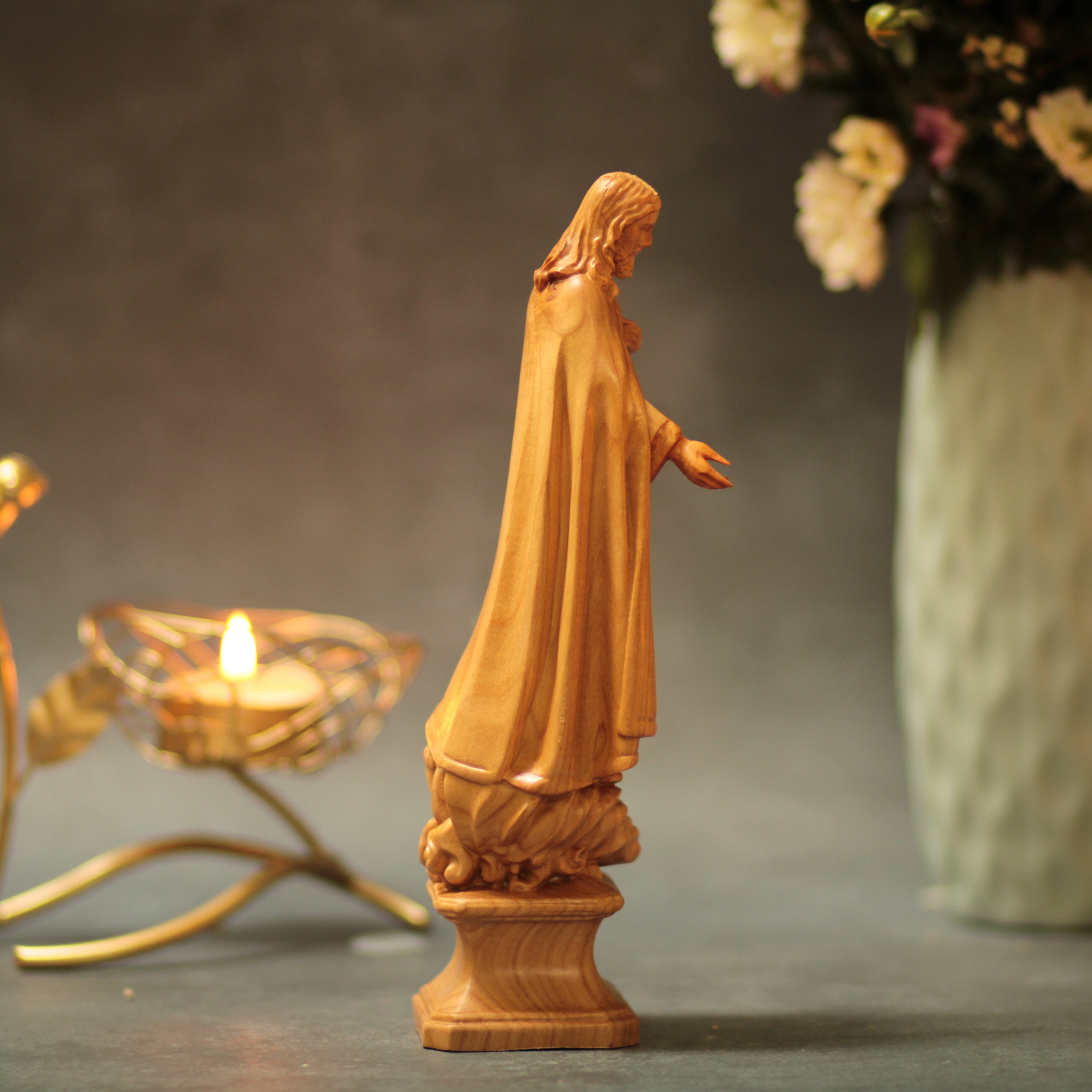 Wooden Jesus Christ Blessing's Statue, Religious Catholic Statue ...