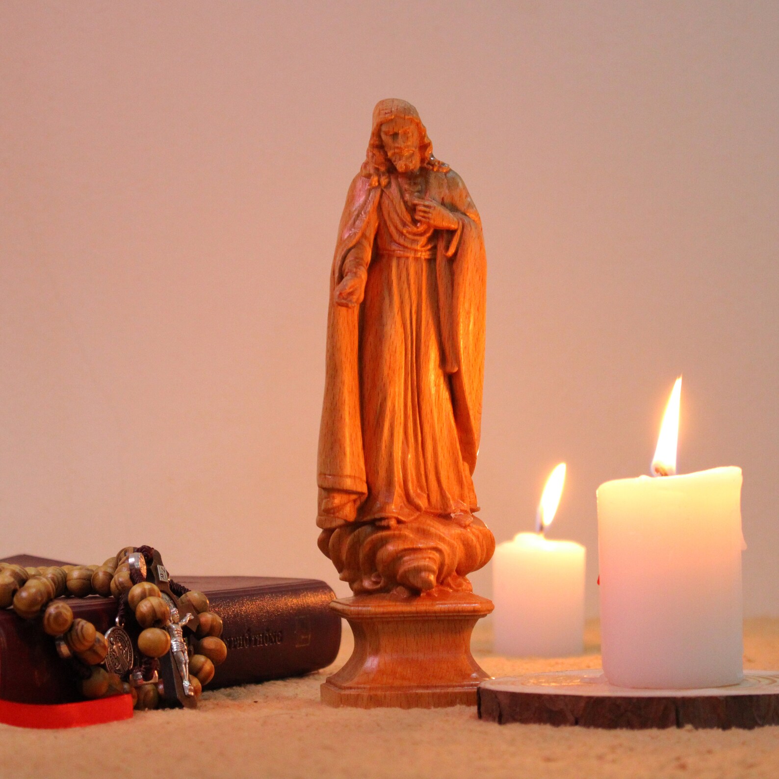 Wooden Jesus Christ Blessing's Statue Religious Catholic | Etsy