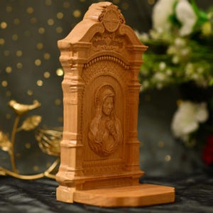 Virgin Mary Praying Wooden Altar Catholic Altar Religious Home Decor ...