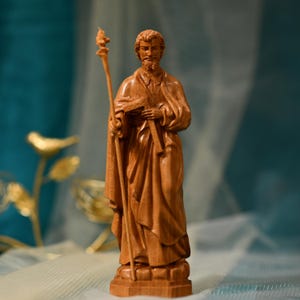 Saint Joseph With Staff Religious Statues Wooden Religious Gifts ...