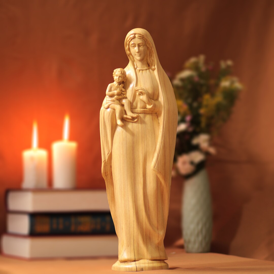 20 Inches Mother Mary Holding Baby Jesus Statue Religious Catholic ...