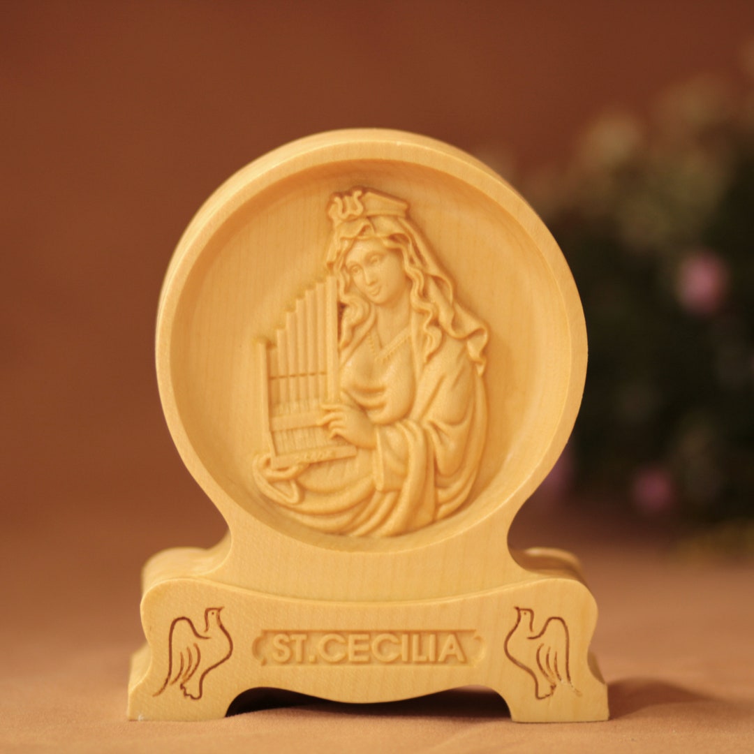 St. Cecilia Patron Saint Desktop Figurine Catholic Car Accessories ...