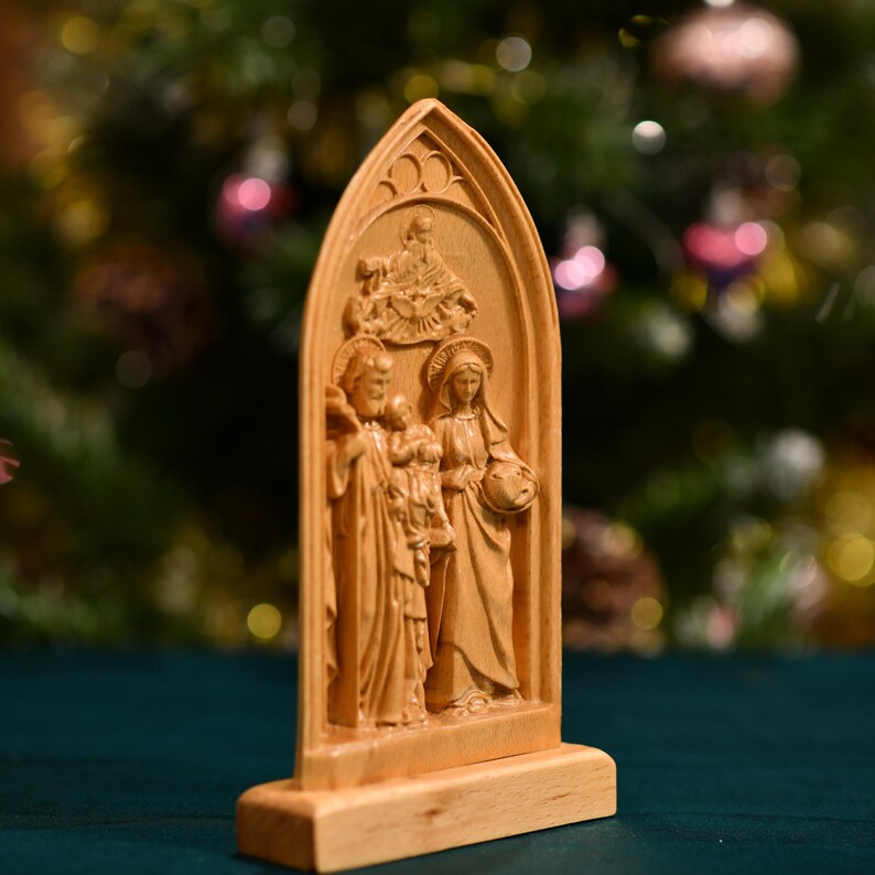 Holy Family and Holy Trinity Desktop Figurine Religious Home Decor ...