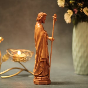 Saint Joseph With Staff Religious Statues Wooden Religious Gifts ...