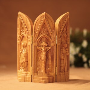 Jesus Christ, Virgin Mary and St. Anthony Handmade Prayer Altar Catholic Triptych Religious ...