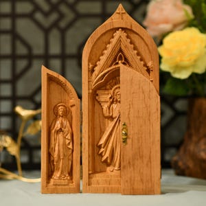 Catholic Triptych Jesus Christ- St. Joseph- Virgin Mary Religious Gifts Wooden Catholic Home ...