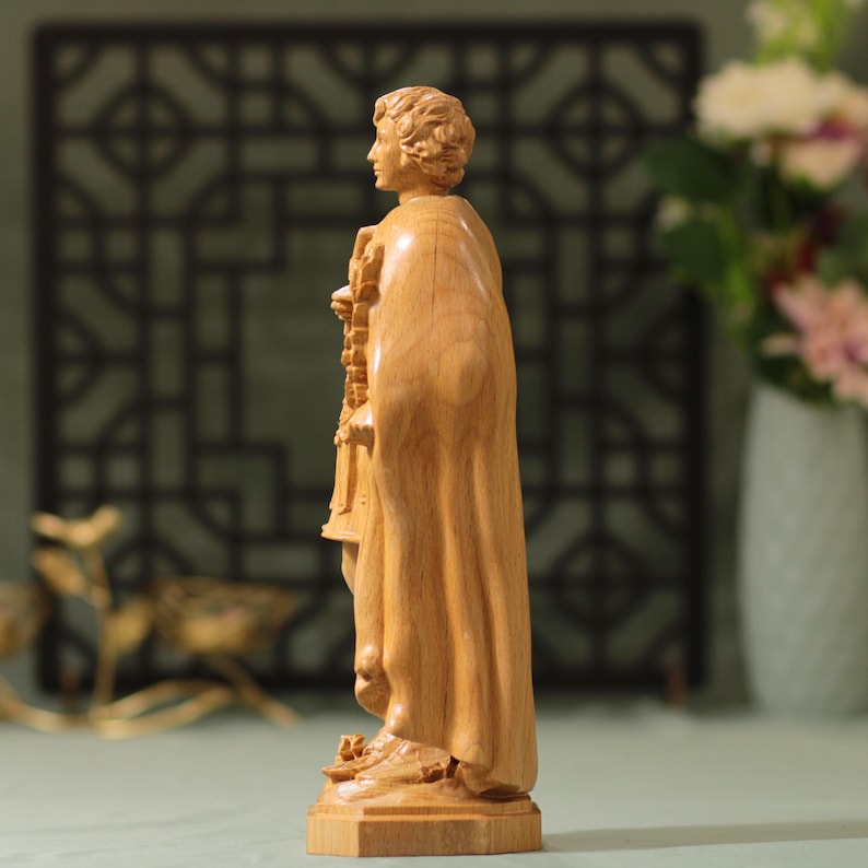 Saint Expeditus Wooden Statue – Hand-carved Catholic Decor – Patron ...