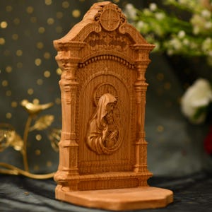 Blessed Virgin Mary Catholic Mini Altar Wooden Altar Jesus Christ Art ...