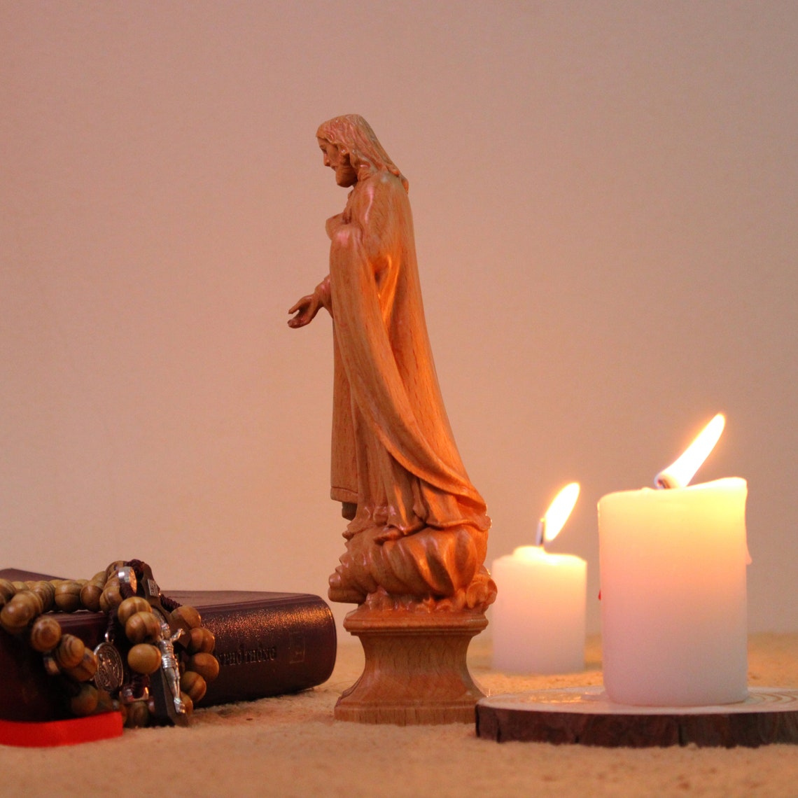 Wooden Jesus Christ Blessing's Statue Religious Catholic | Etsy