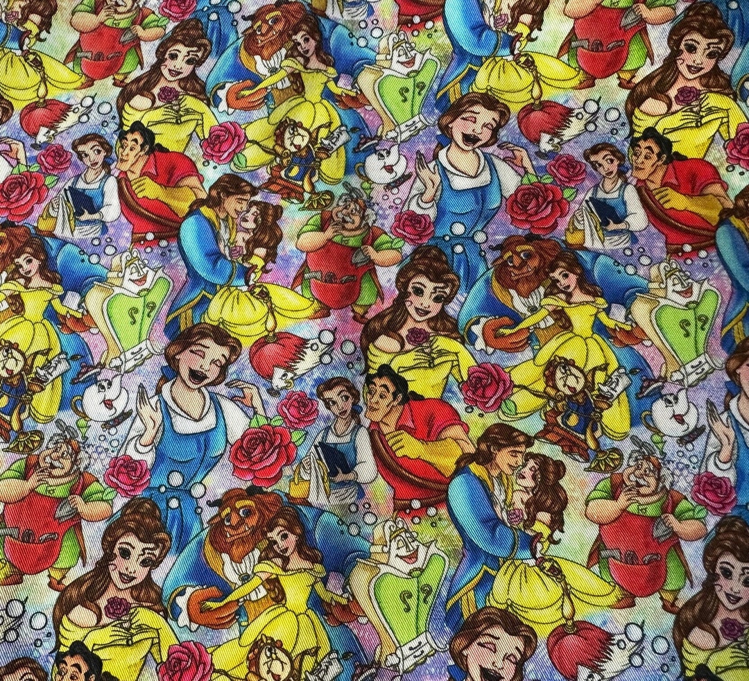Princess and the Beast Fabric, 3/4 of a Yard, Disney Fabric, Princess ...