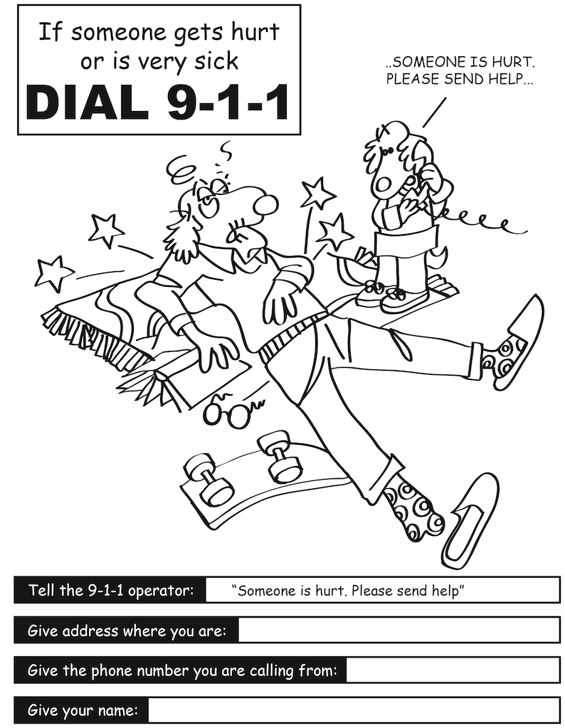 Kids Coloring Activity Book 911 Emergency Activity 24 Coloring Pages ...