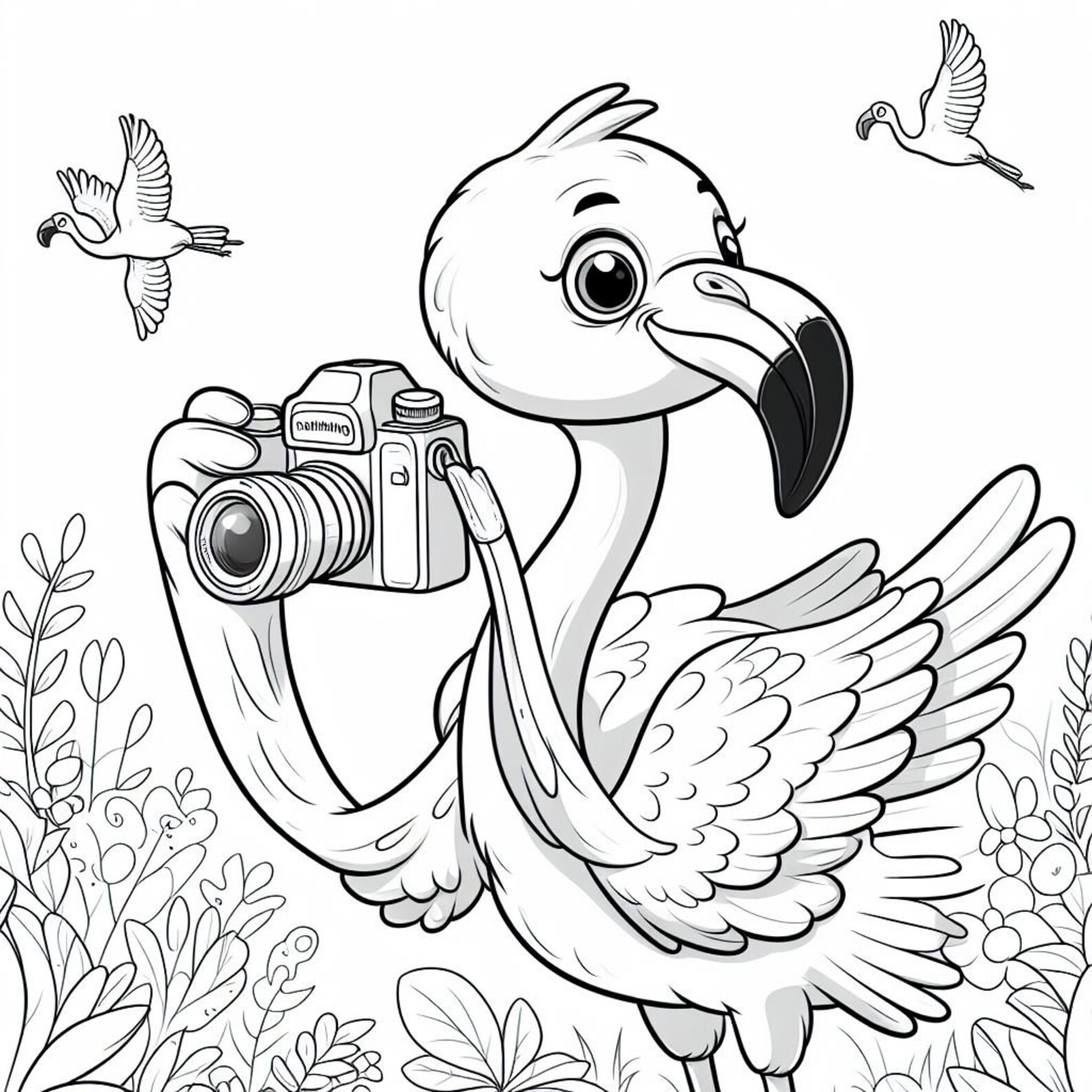 Flamingo Coloring Pages for Kids, Printable Animal Coloring Sheets ...
