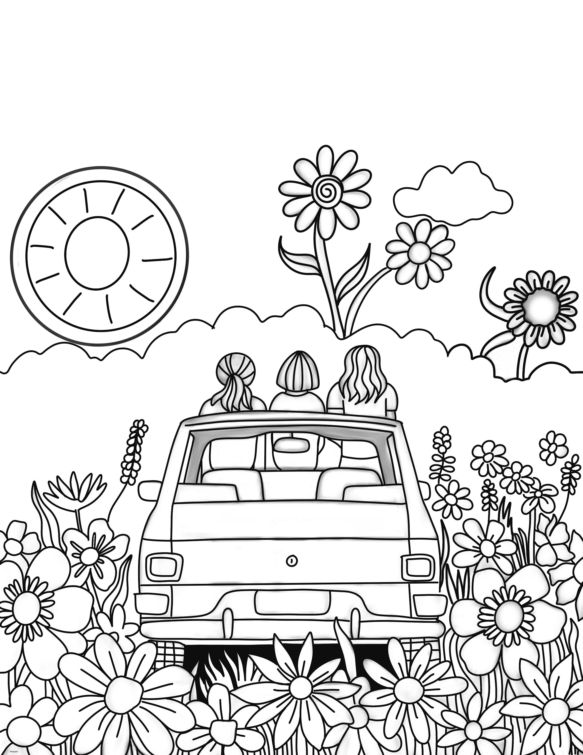 Printable Coloring Pages, Hippie Inspired Coloring Pages, - Etsy