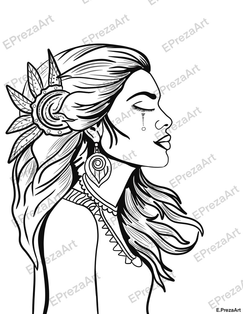 Printable Coloring Pages, Six Different Coloring Pages, Indigenous ...