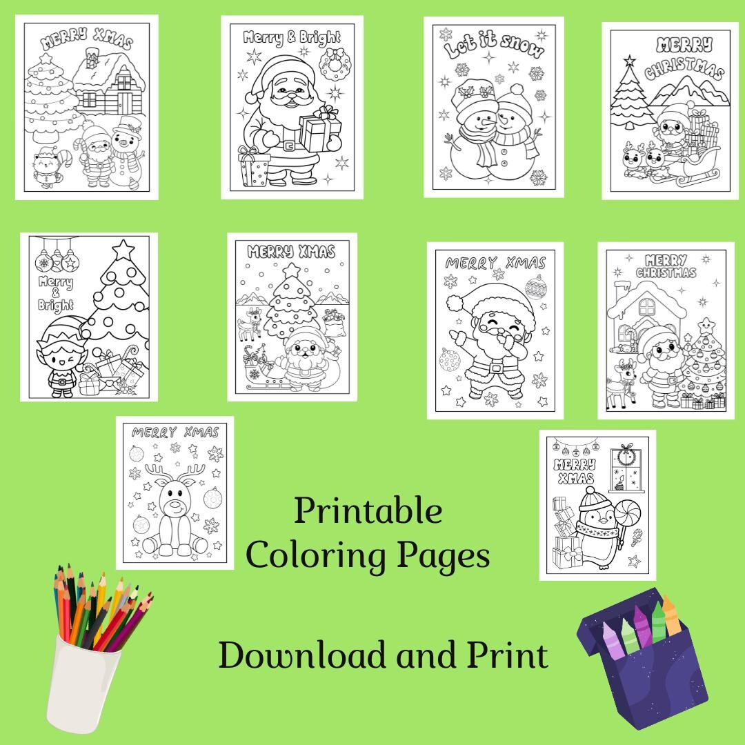 Christmas Bundle, Printables, Christmas Coloring Page, Santa Letter ...