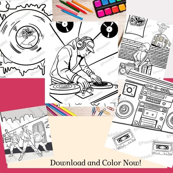 Hip Hop Coloring Pages - Etsy