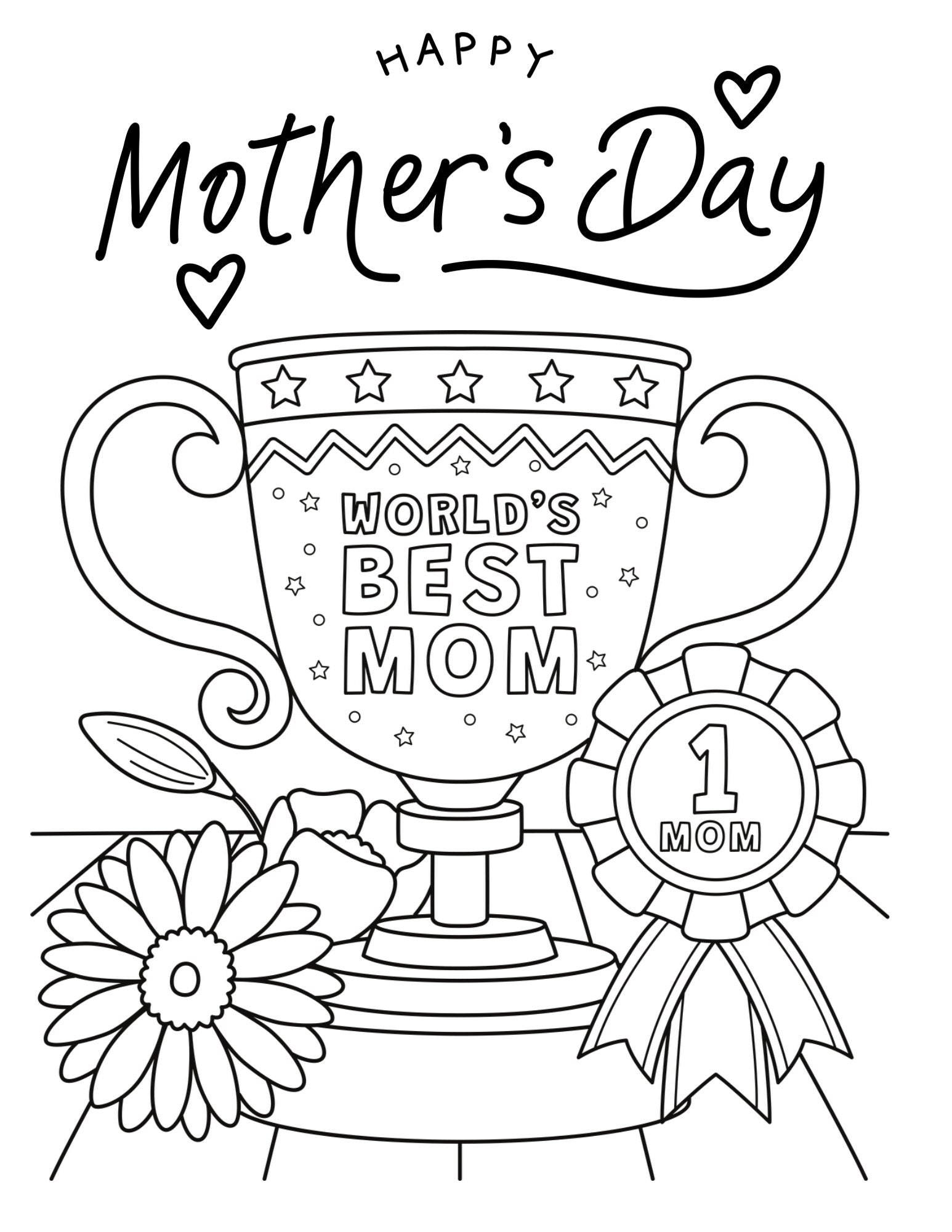 Mother's Day Coloring, Printable Coloring Pages, Mother's Day ...