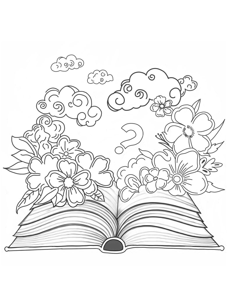 Printable Coloring Pages, Book Coloring Pages, Coloring Printables - Etsy