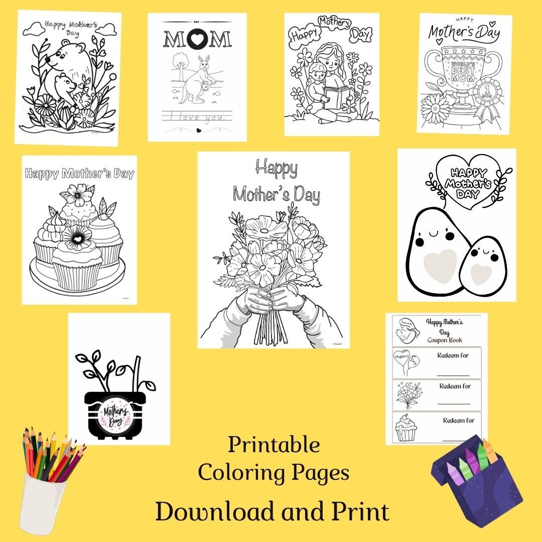 Mother's Day Coloring, Printable Coloring Pages, Mother's Day ...