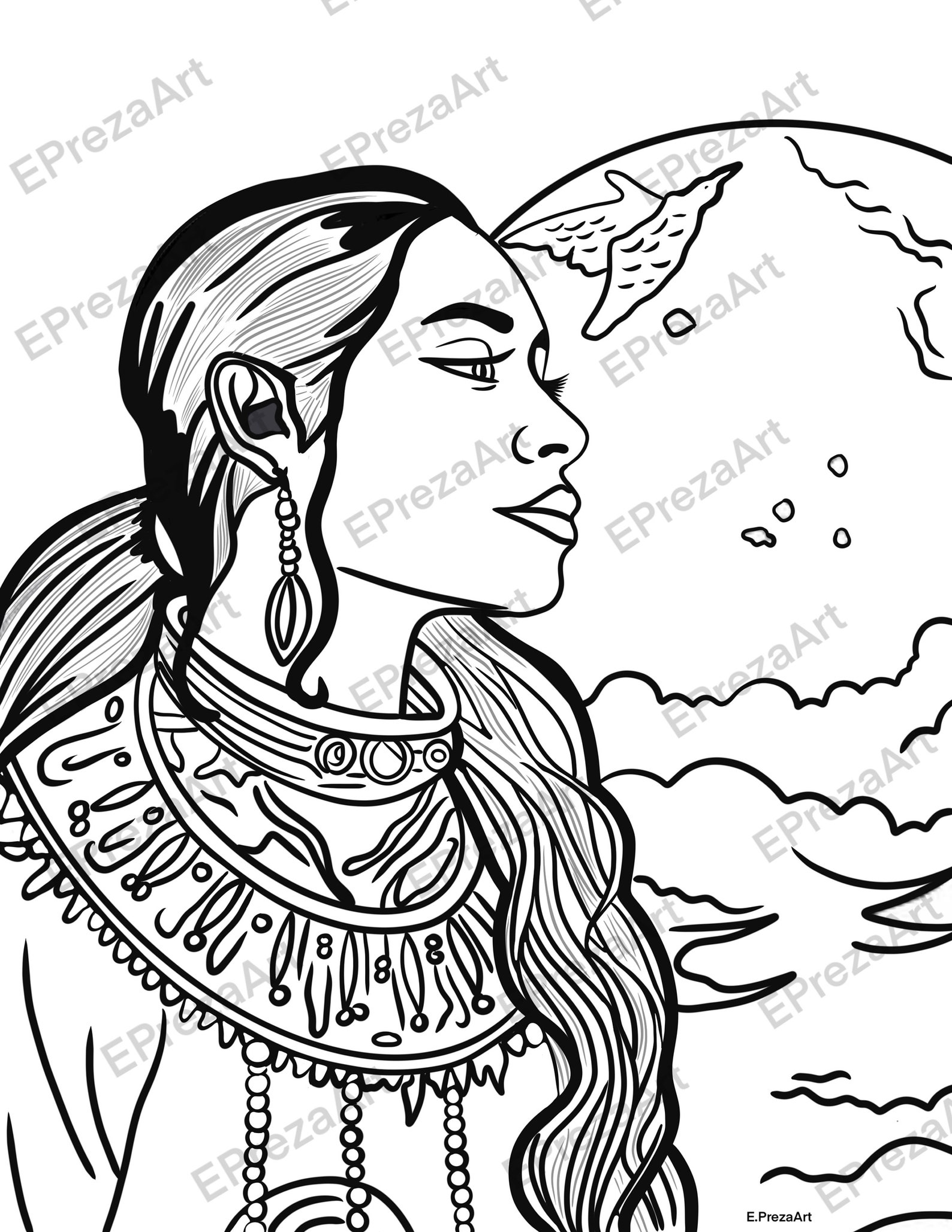 Printable Coloring Pages, Six Different Coloring Pages, Indigenous ...