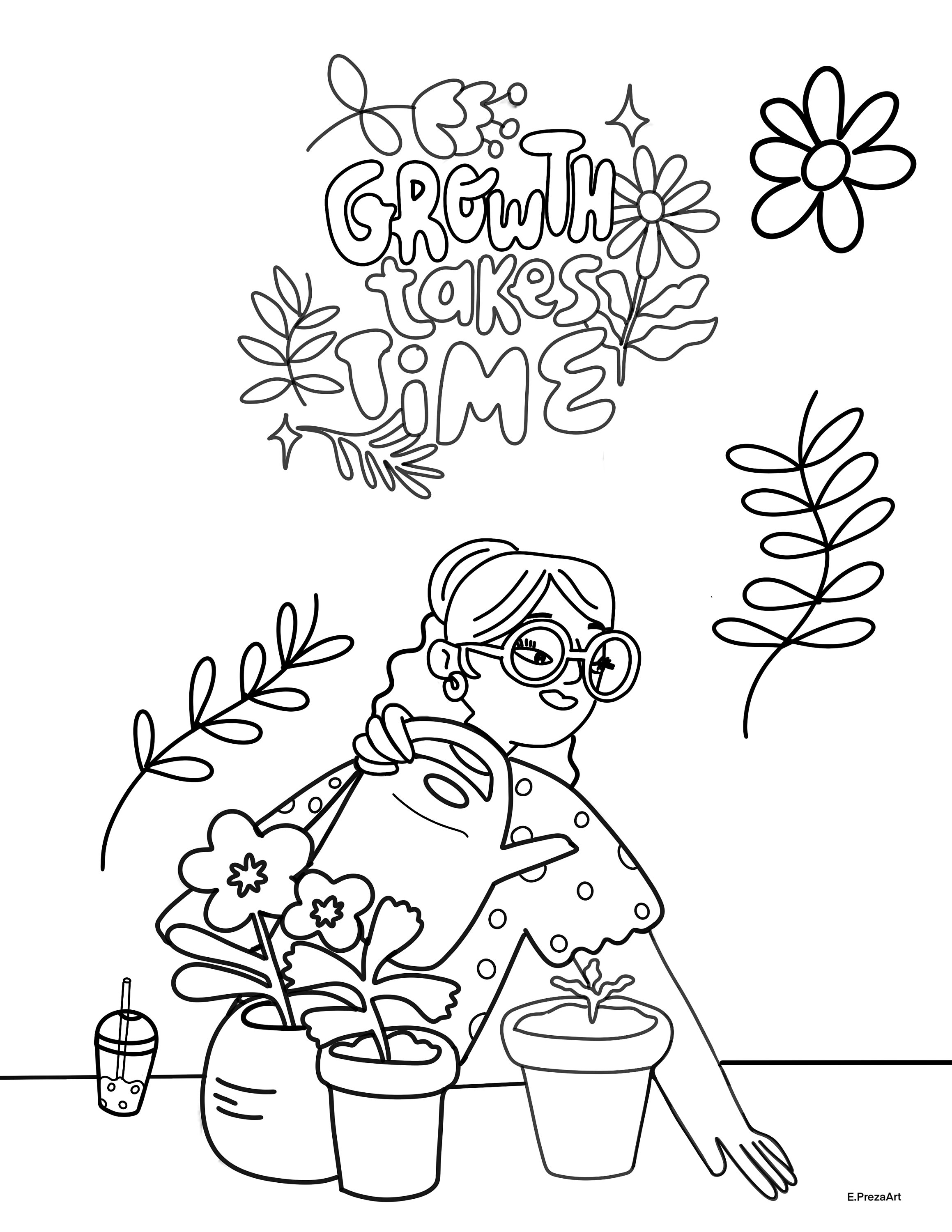 Printable Coloring, Self Care Coloring, Inspiration Quotes Art ...