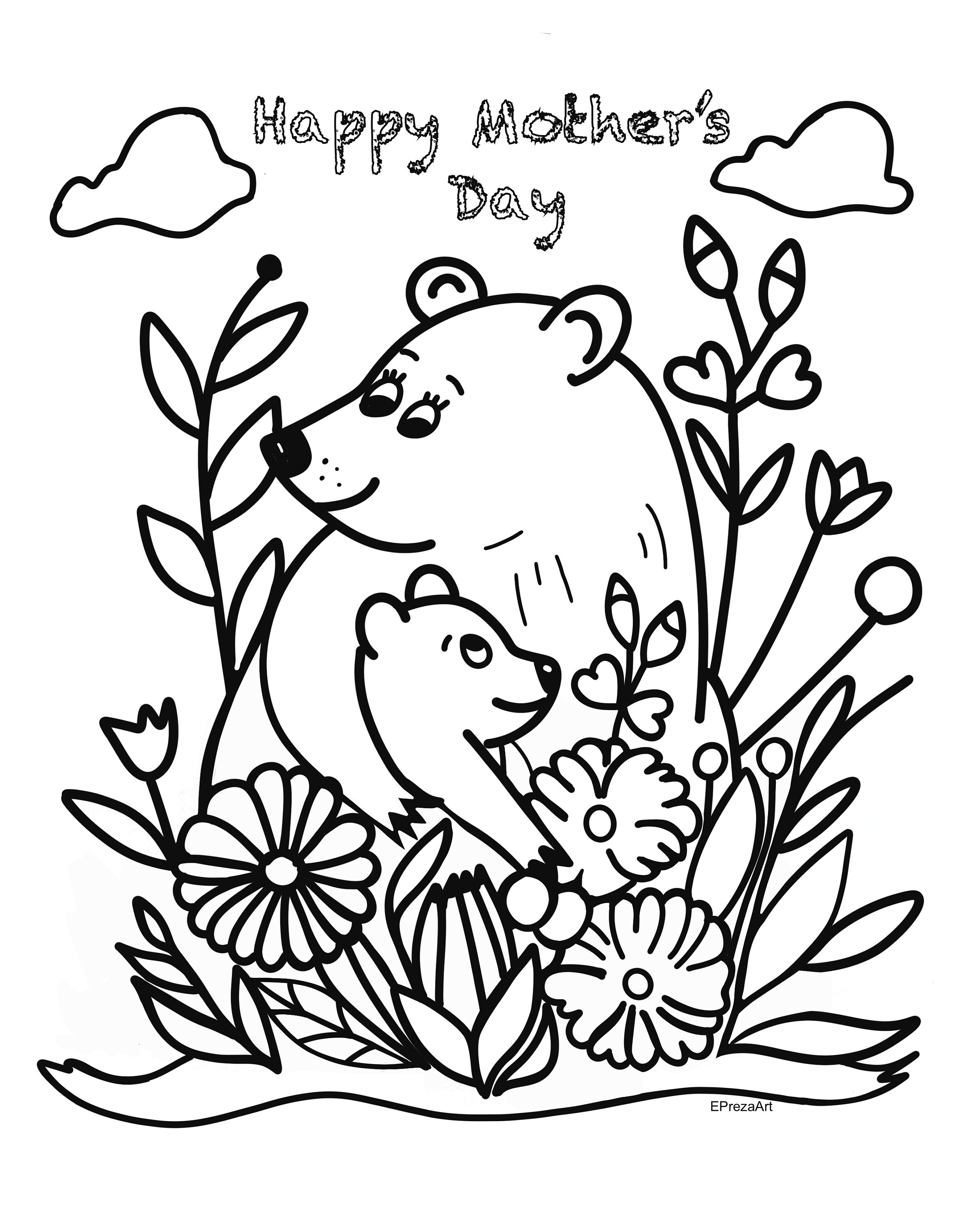 Mother's Day Coloring, Printable Coloring Pages, Mother's Day ...