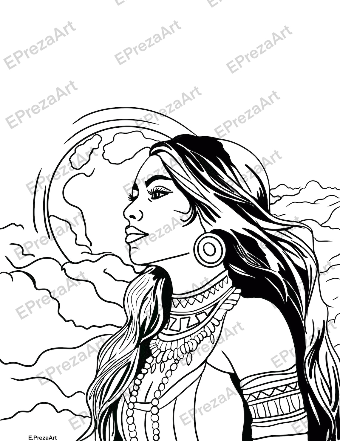Printable Coloring Pages, Six Different Coloring Pages, Indigenous ...