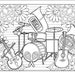Printable Coloring Pages, Set of 5 Different Coloring Pages, Musical ...