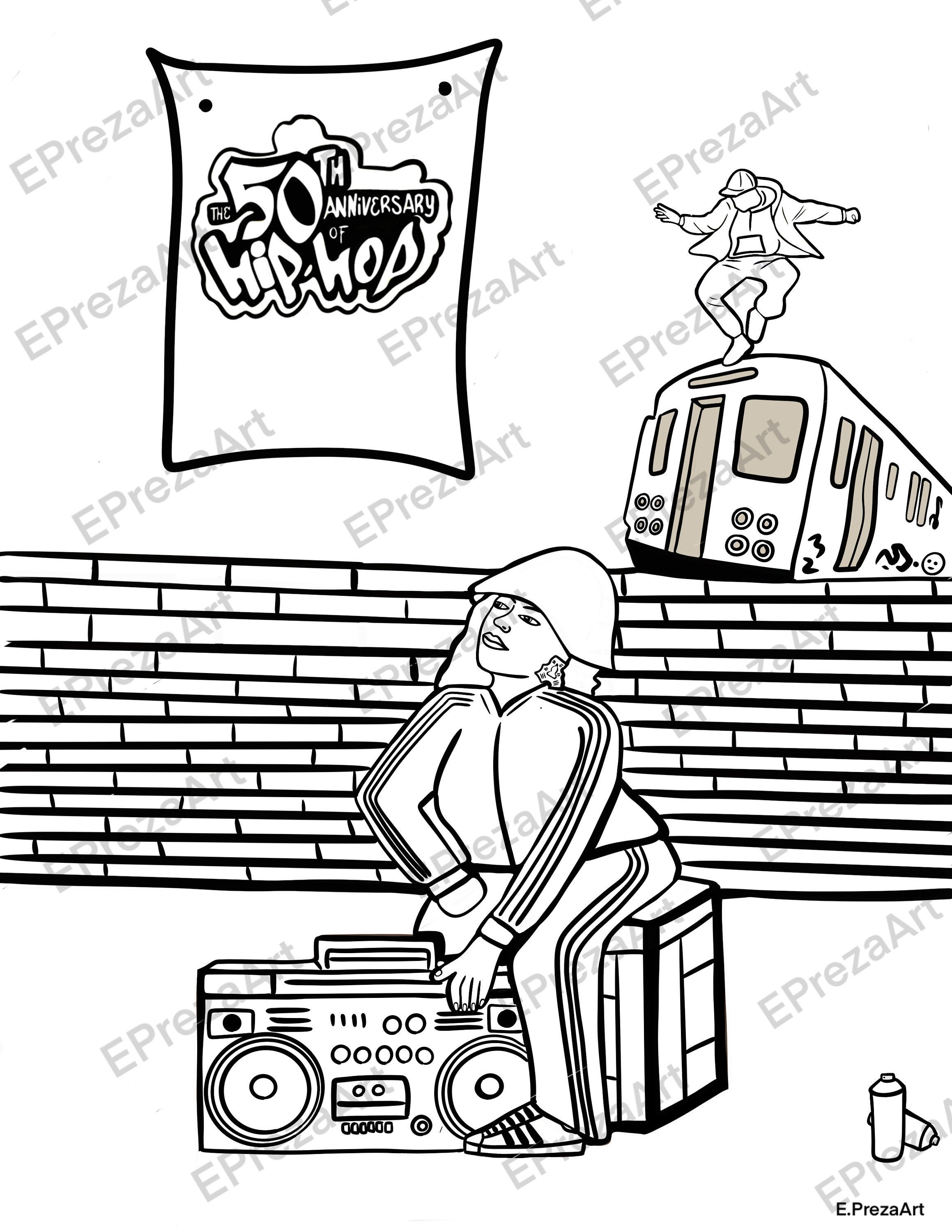 Printable Coloring Pages, Five Different Coloring Pages, Hip Hop ...