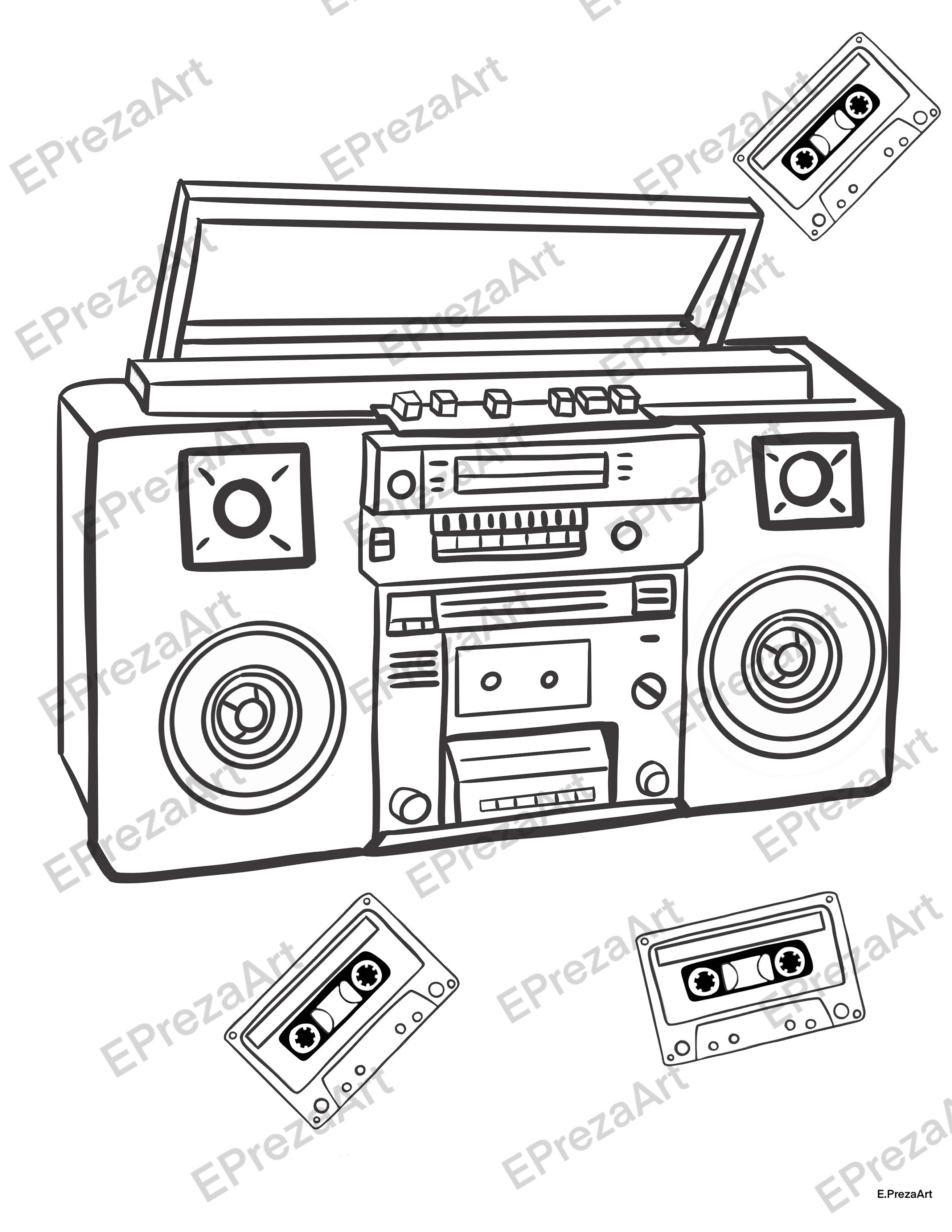Printable Coloring Pages, Five Different Coloring Pages, Hip Hop ...