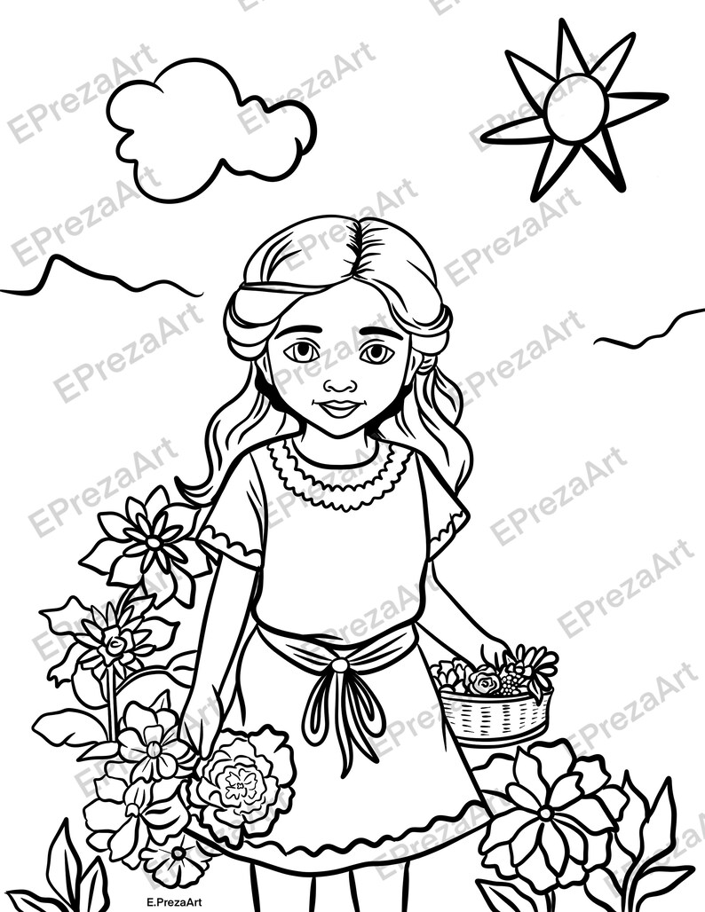 Printable Coloring Pages, Three Children's Coloring Pages, Girl ...
